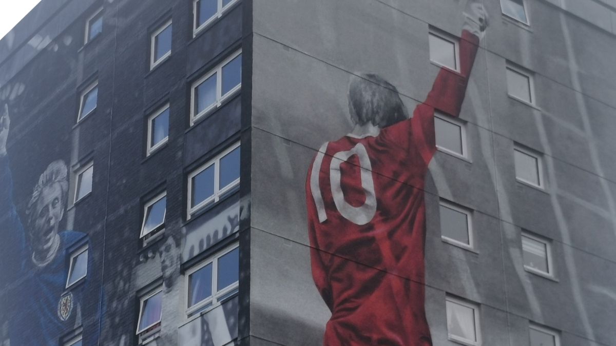 Giant Denis Law Murals Appear in Aberdeen • Inspiring City